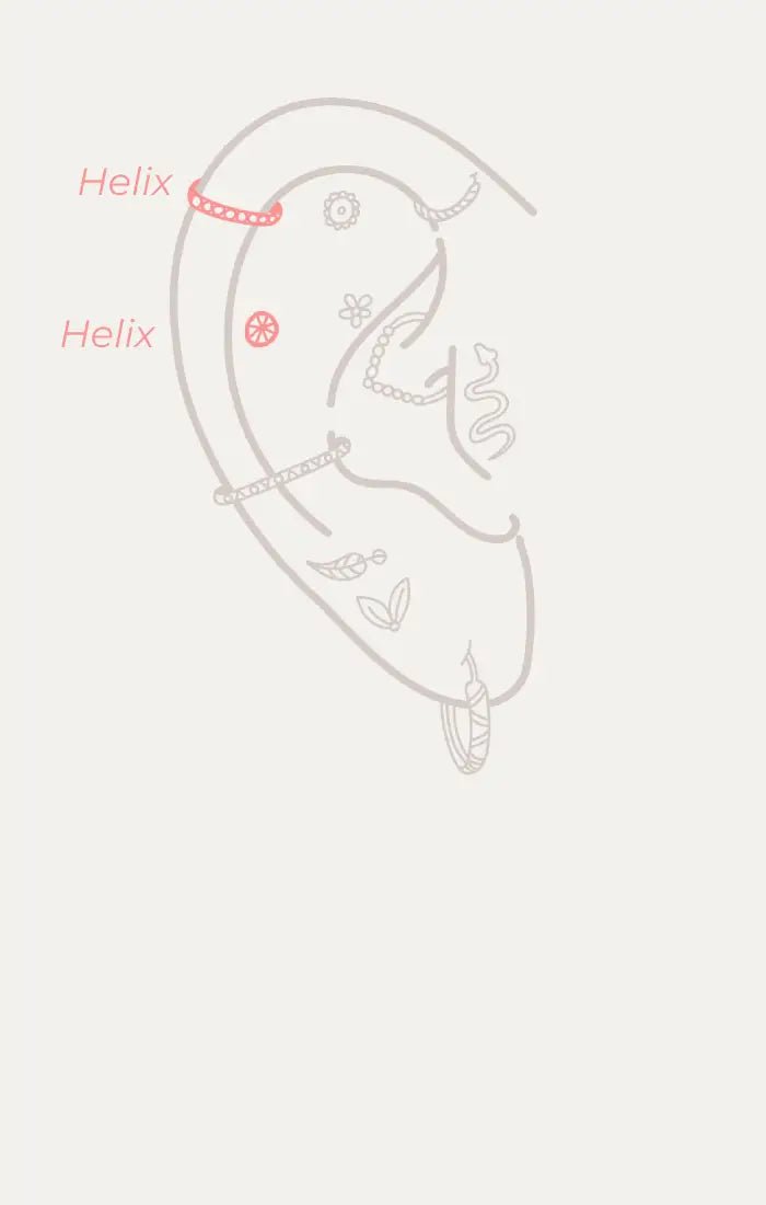 Piercing Helix en Oro 18k y Titanio | Joyas Premium Helix Body Jewelry ...