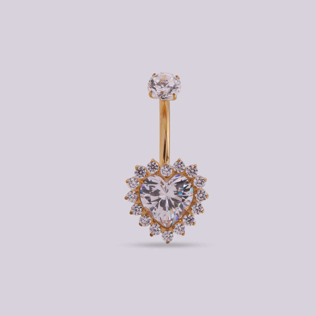 Piercing Ombligo Corazon Queen Dorado - Piercing en Titanio y Oro 18k ...