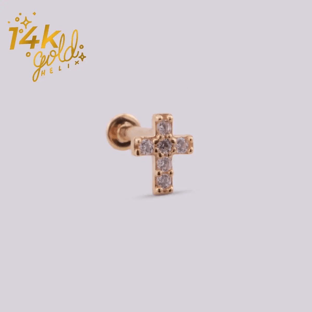 Joyas en oro para piercing - Cruz Luxury - Piercing en Titanio y Oro ...