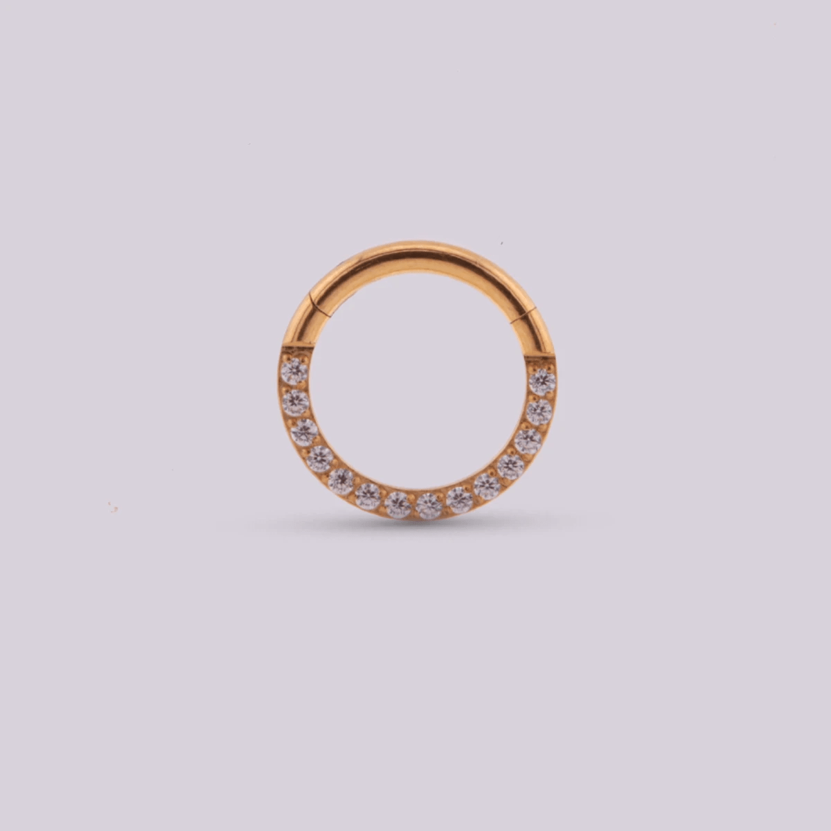 Aro zirconia Dorado - Piercing en Titanio y Oro 18k - Helix Body ...