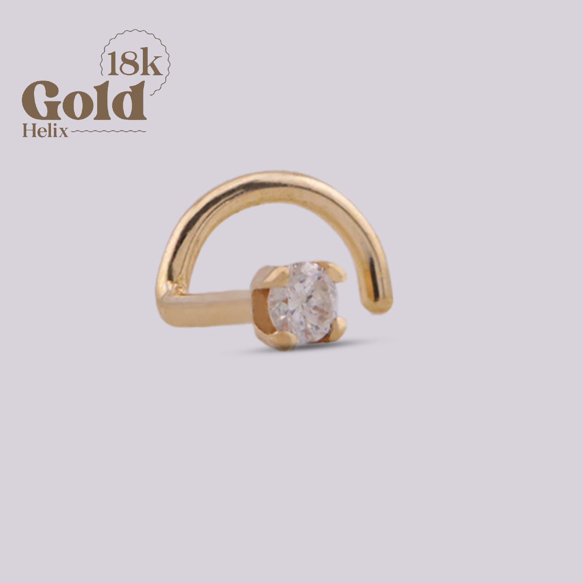 Joya para nostril con diamante - Piercing en Titanio y Oro 18k - Helix ...