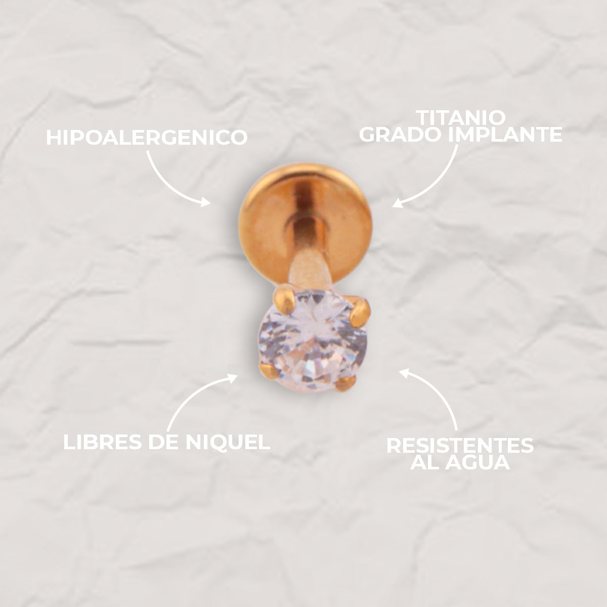 Sparkly Dorado - Piercing en Titanio y Oro 18k - Helix Body Jewelry ...